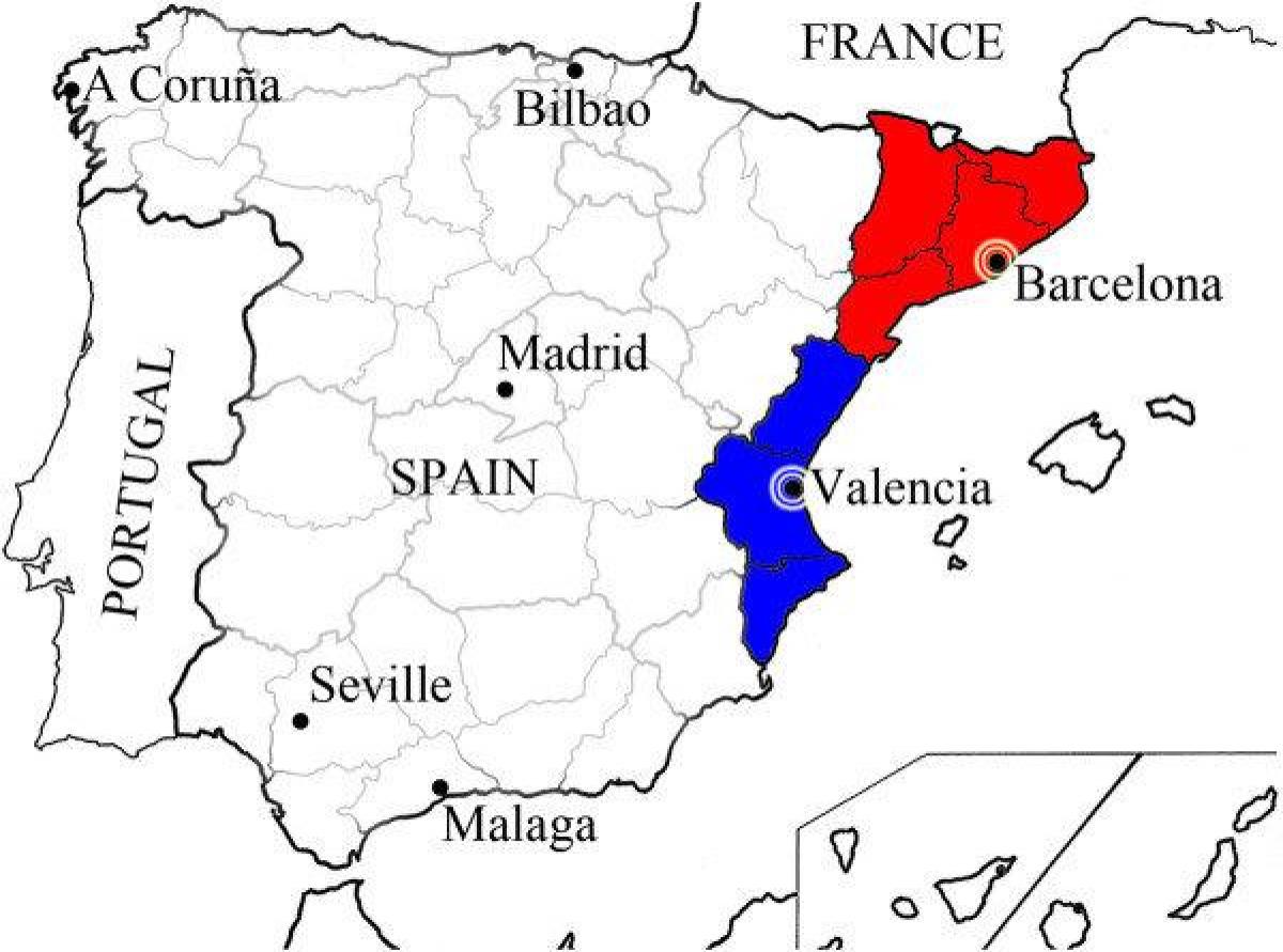 Barcelona mapa Valencia - mapie Barcelony do Walencji (Costa Blanca ...